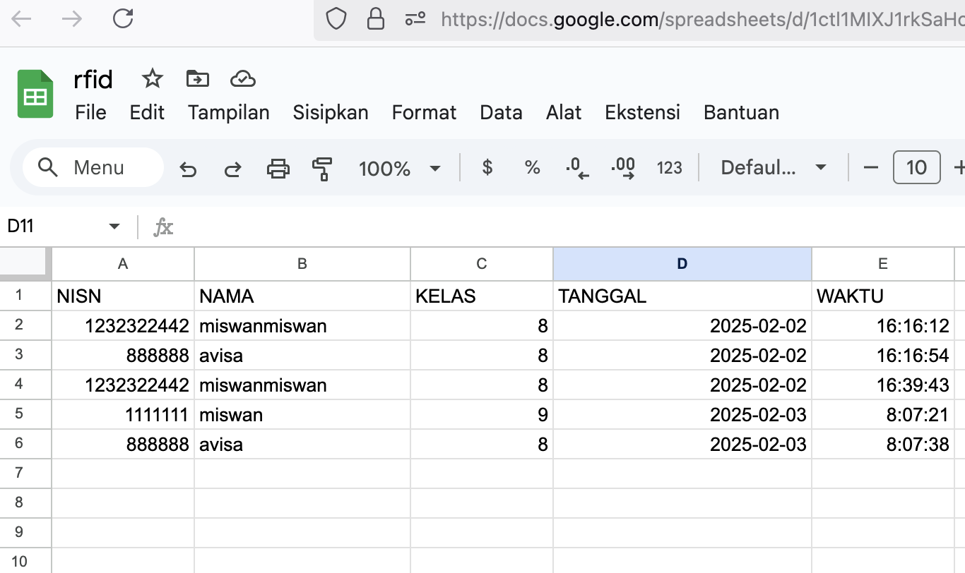 Membangun Absensi Sederhana dengan RFID-RC522 dan ESP32 serta Data di ...