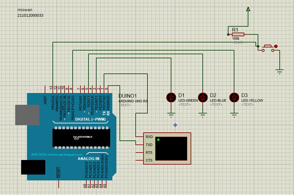 Penggunaan If Else Arduino Led dengan Protus – Miswan – buku diary